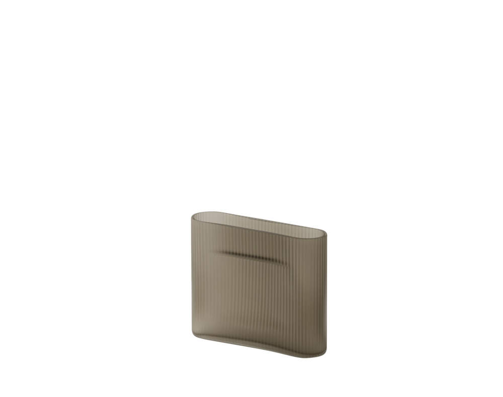 Váza Ridge H16, taupe frosted glass | DesignVille